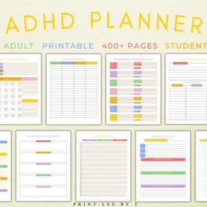 ADHD Planner, Adult, ADHD Planner Student, Daily and Weekly Planner ...