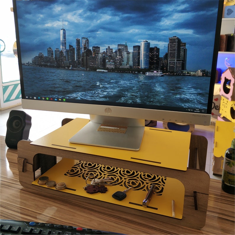 Wooden Monitor Riser Template Work Comfortably & Ergonomically Monitor ...