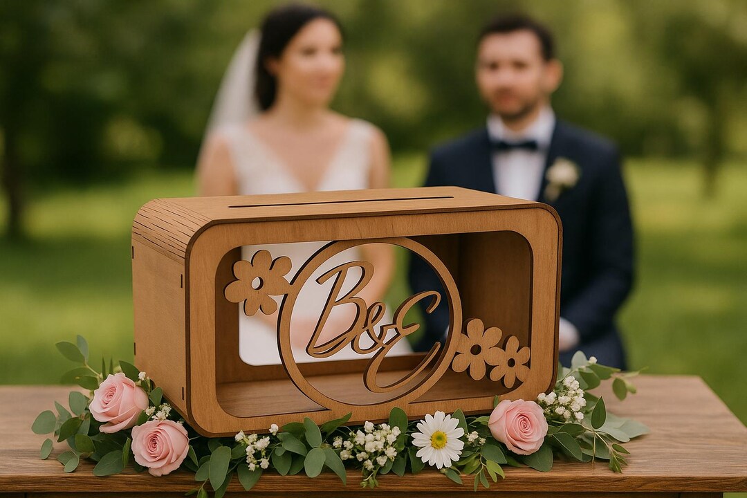Modern Wedding Card Box SVG With Slot | Elegant Laser Cut File for CNC ...