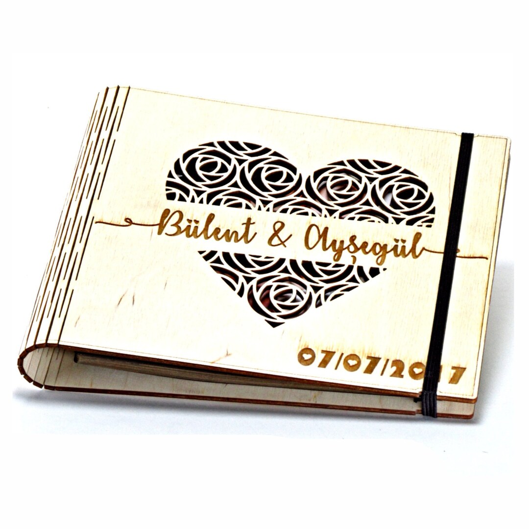 Personalized Wooden Photo Album Wedding Album, Engraved Photo Album ...