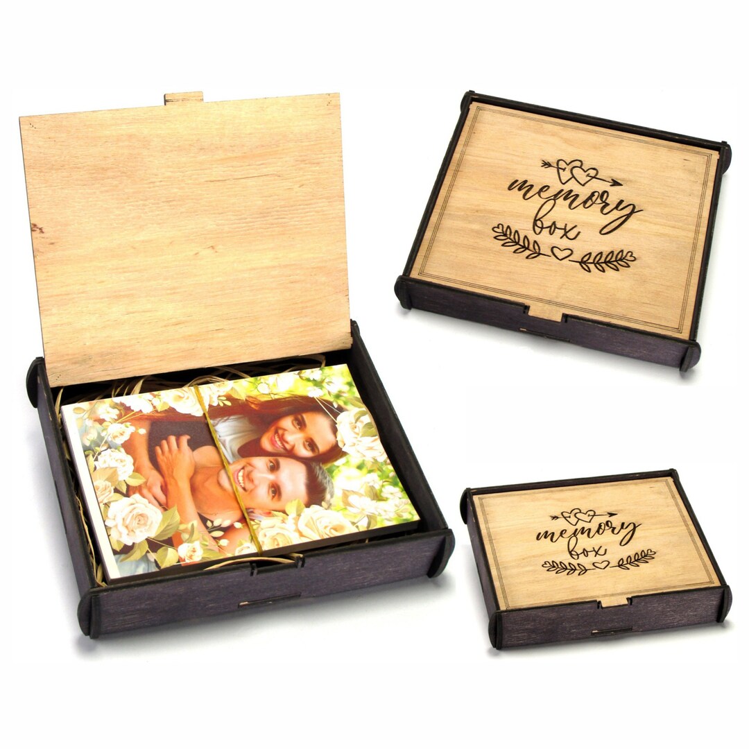 Photo Box Template 4x6 10x15cm Memory Box Storage, Engraved Keepsake ...