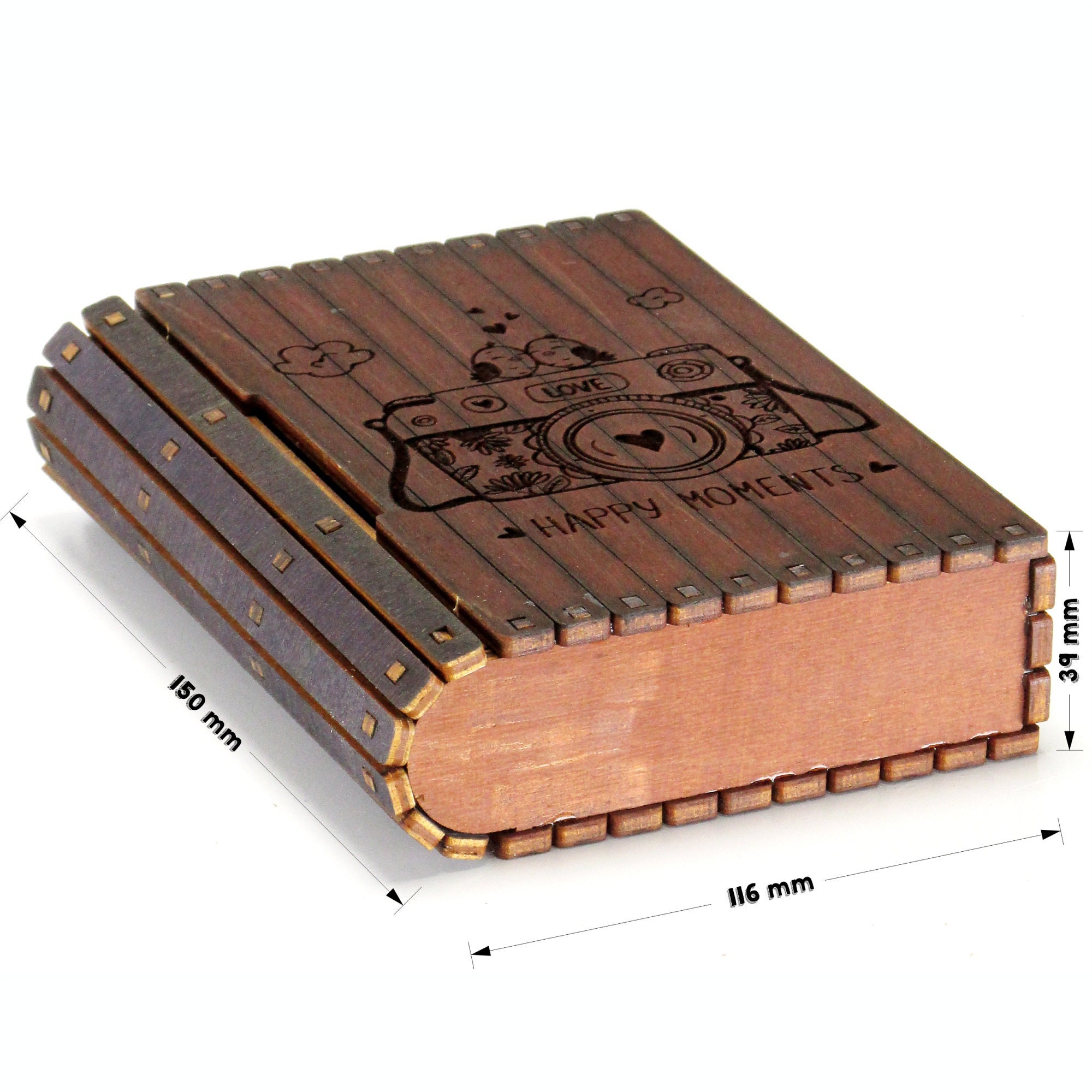 Slider Small Wooden Book Box Template for DIY Projects Book - Etsy