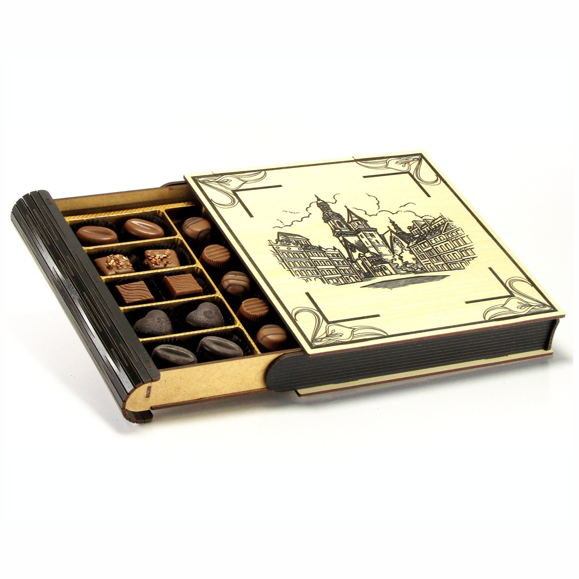 Custom Design: Sliding Multi-purpose Wooden Book Box Template Chocolate ...