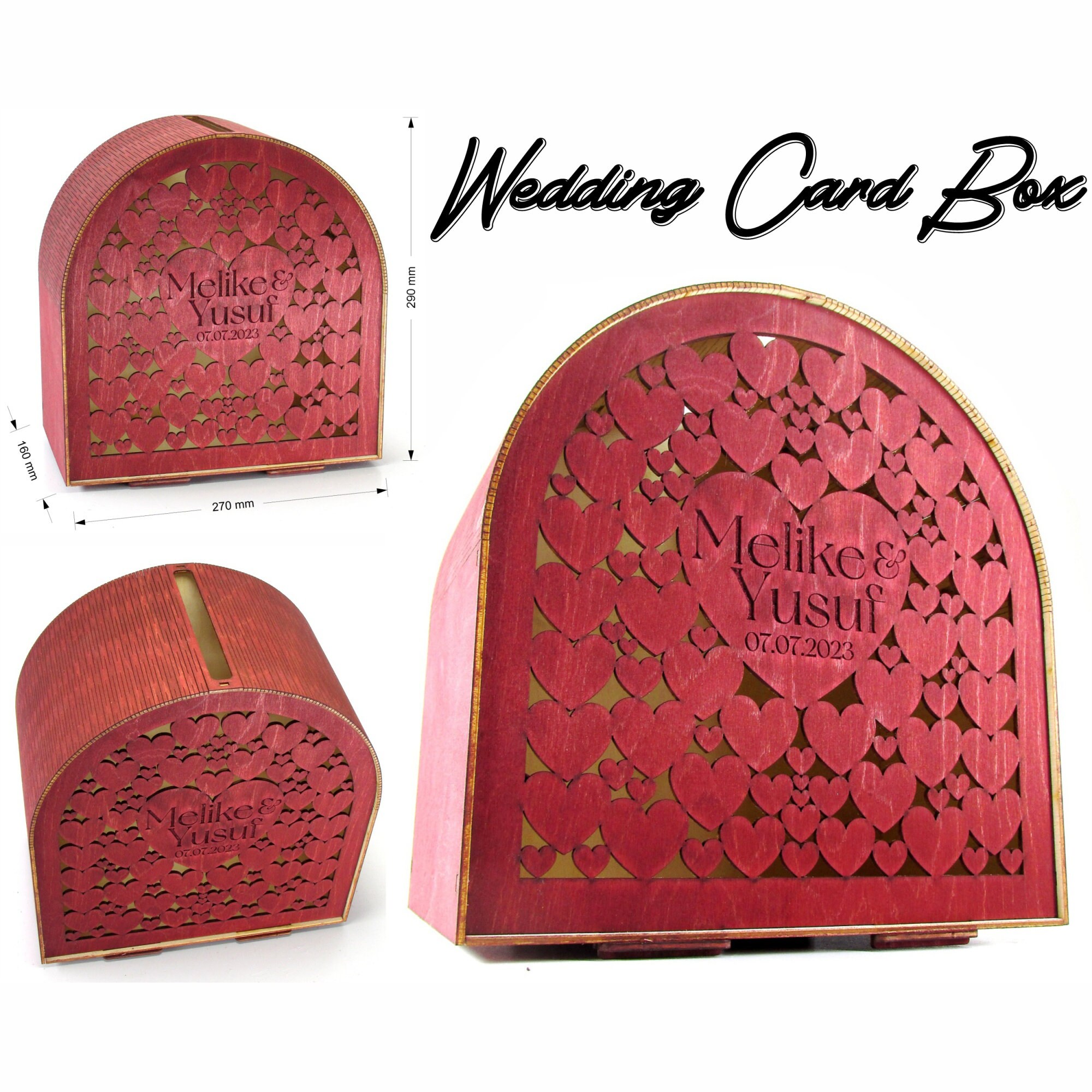 Bohemian Style Wedding Card Box Template: Simple and Elegant Wooden ...