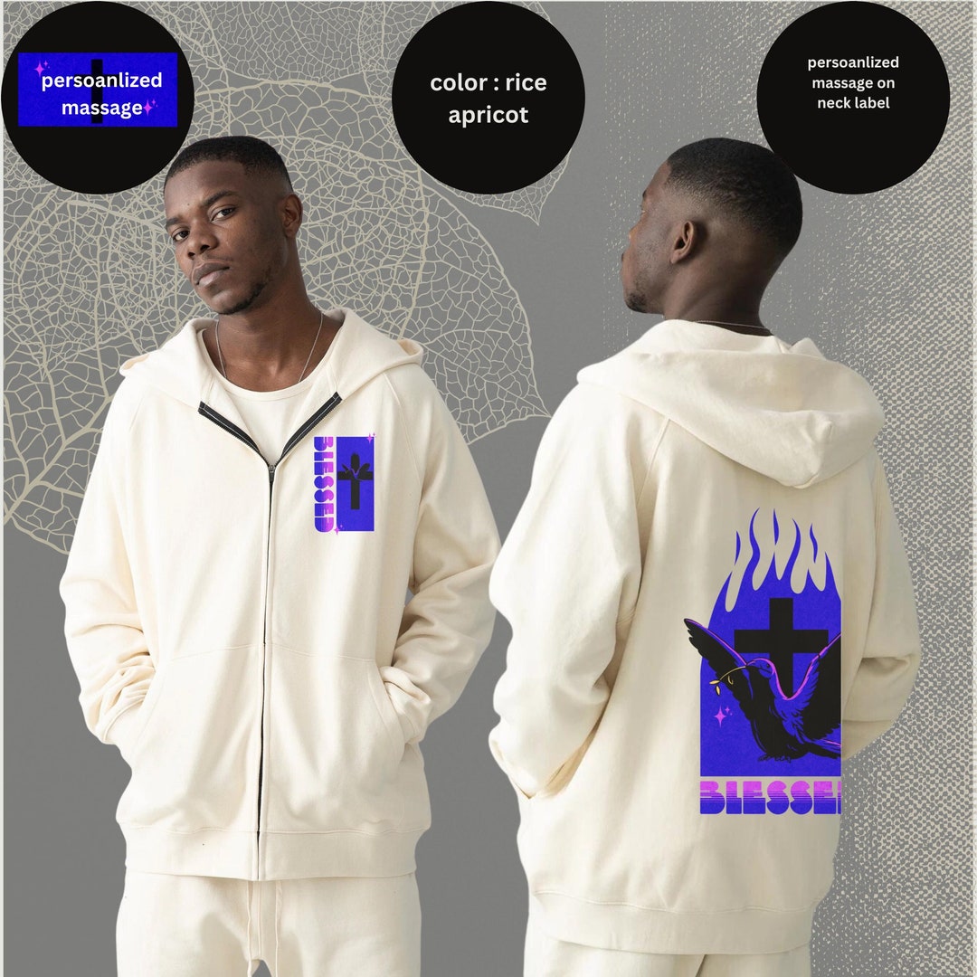 Personalized Blessed Christian Zipper Hoodie Aesthetic - Etsy