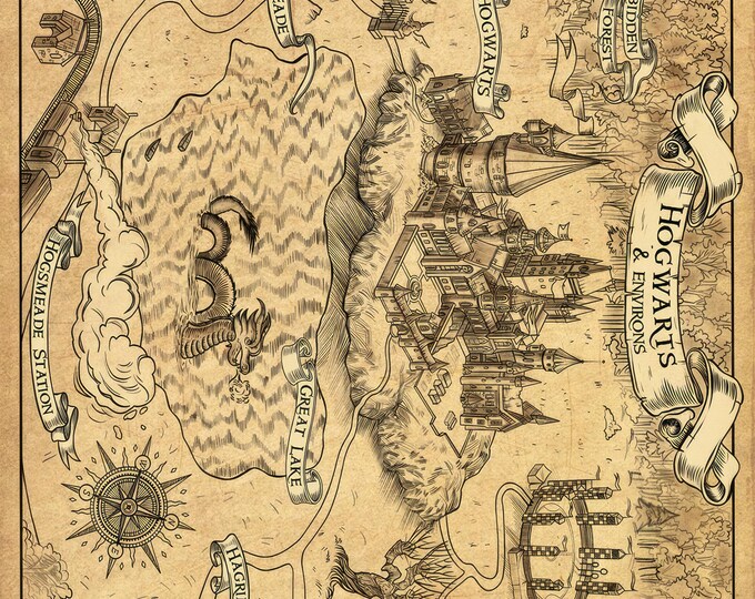 Hogwarts Map Art Png, Painting Png , Harry Potter World Map Png, Wall ...