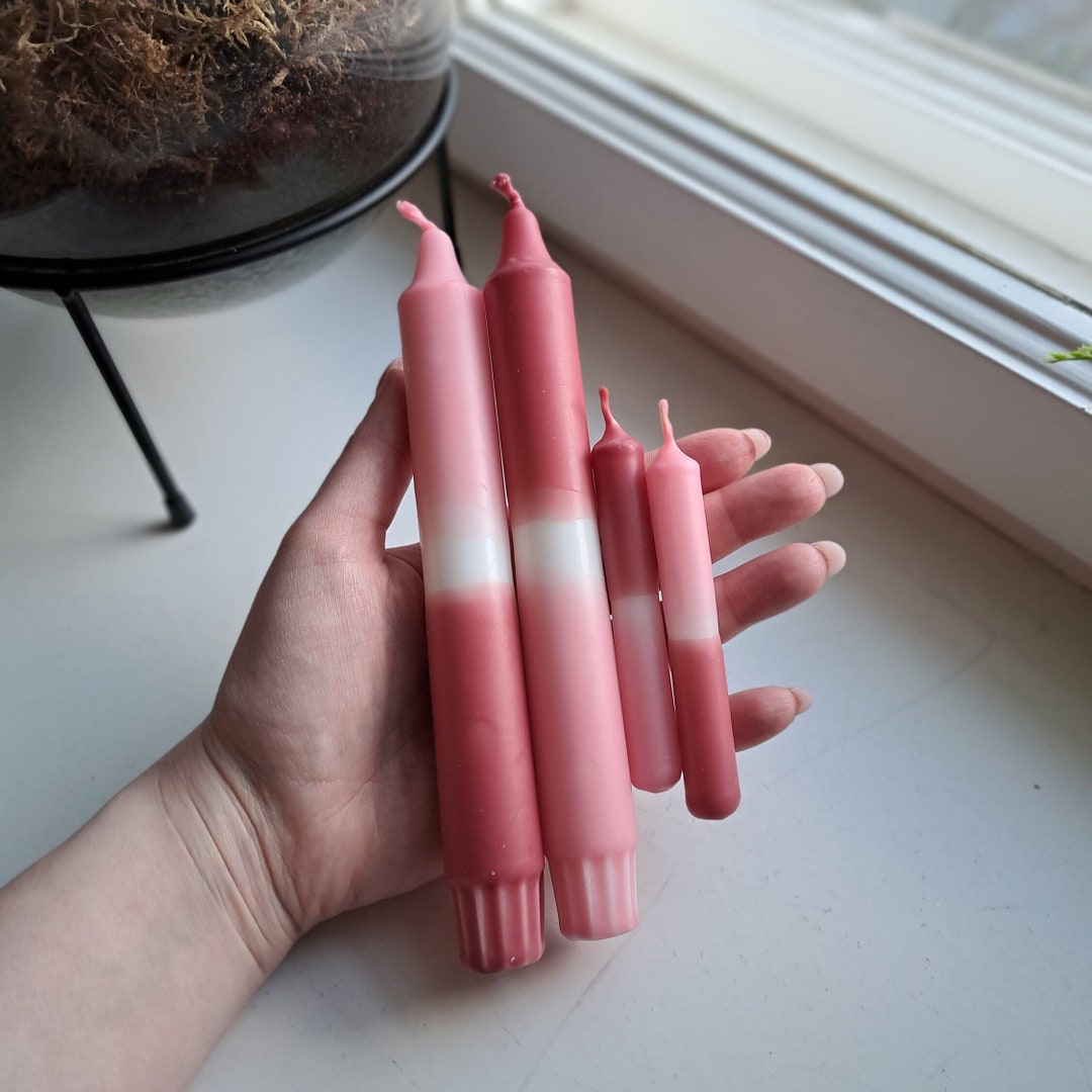 4er, 8er Oder 12er Set Dip Dye Kerzen Set Rosa, Pastellfarben ...