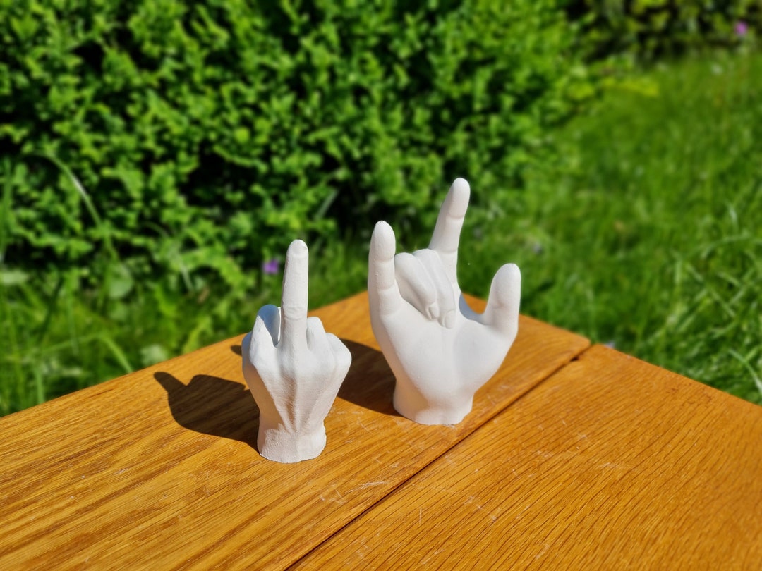 Statue Middle Finger or Metal Hand Made of Resin Ring Holder - Etsy