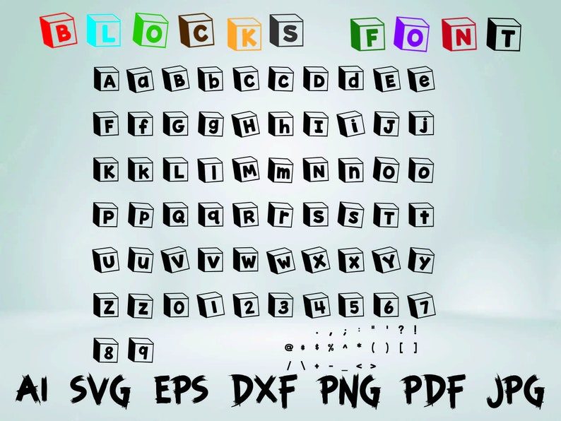 Toy Blocks Font Svg Instant Download - Etsy