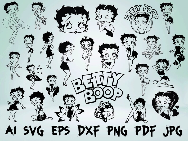 26 Betty Boop Svg Silhouette Outline Vector Instant Download - Etsy