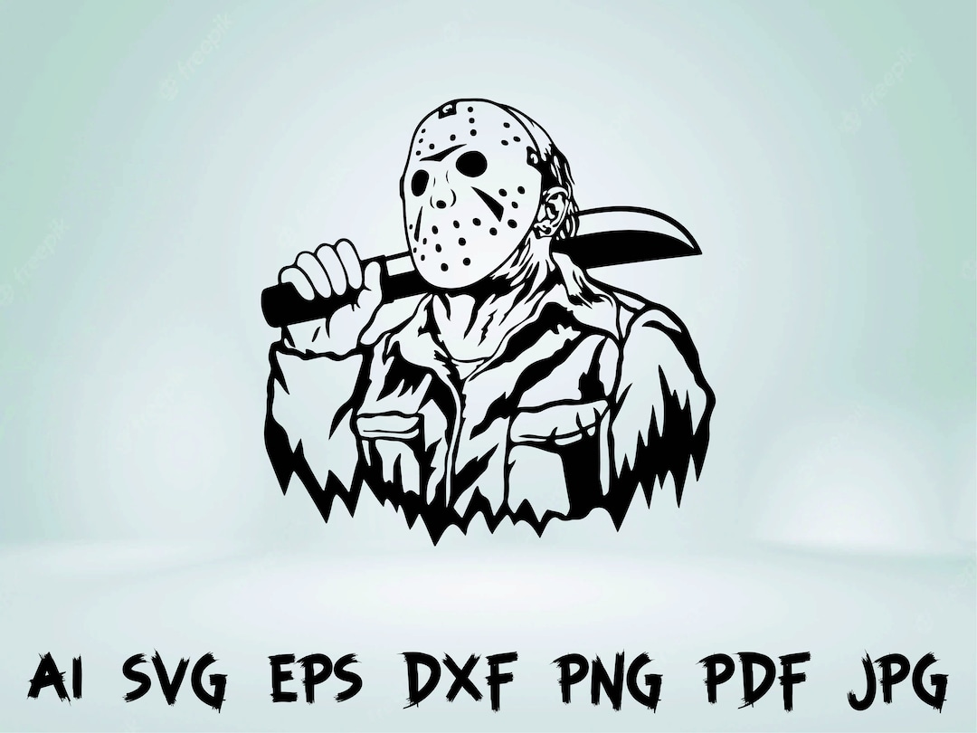Jason Voorhees Svg Silhouette Halloween Party Scary Movie Friday the ...