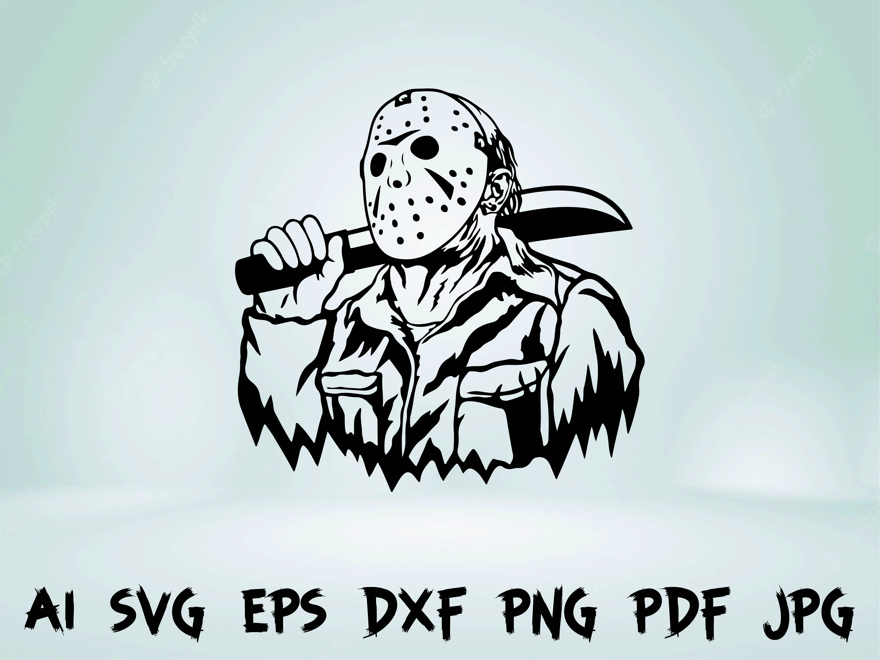 Jason Voorhees Svg Silhouette Halloween Party Scary Movie Friday the ...