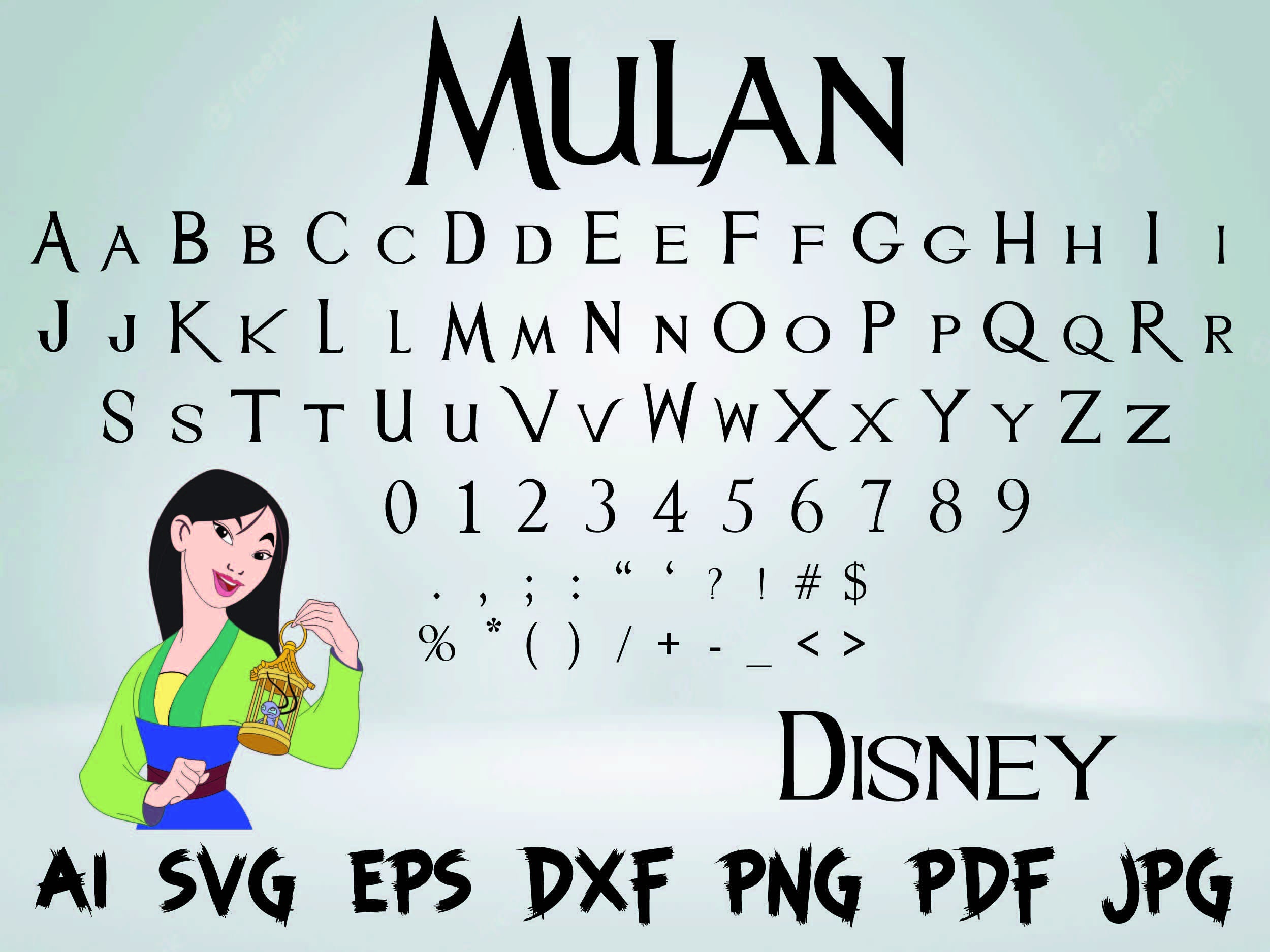 Mulan font svg ttf instant download - Etsy Portugal
