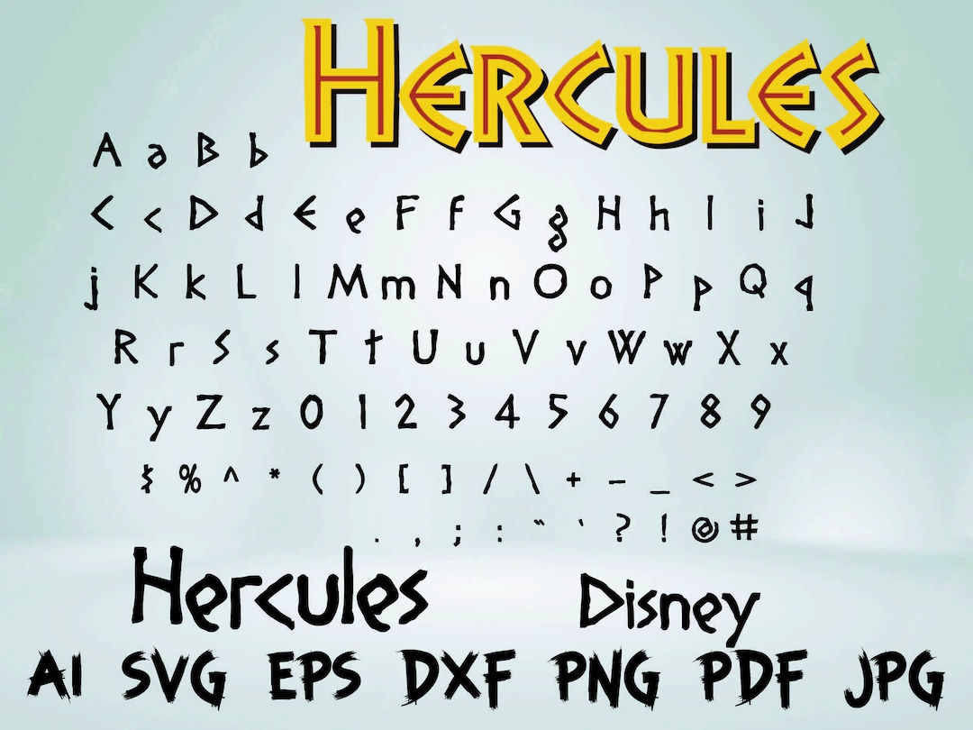 Hercules Font Svg Ttf Alphabet Letters Hero Instant Download - Etsy ...