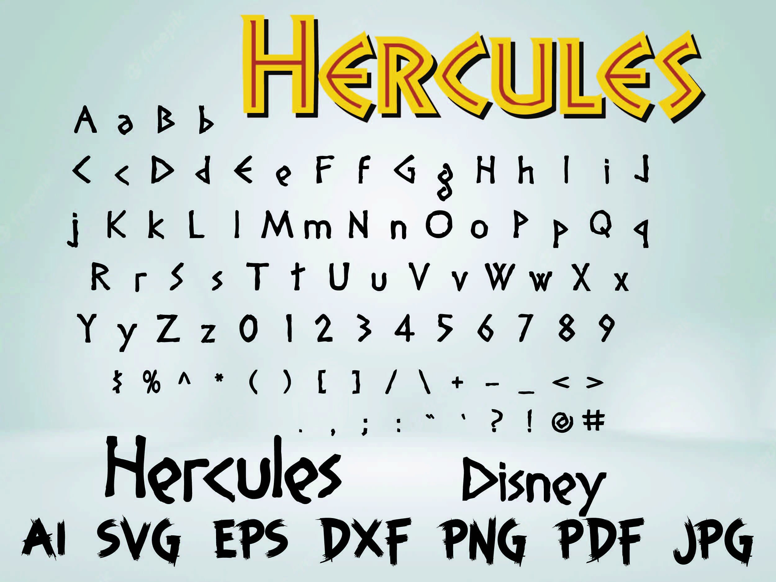 Hercules Font Svg Ttf Alphabet Letters Hero Instant Download - Etsy Ireland