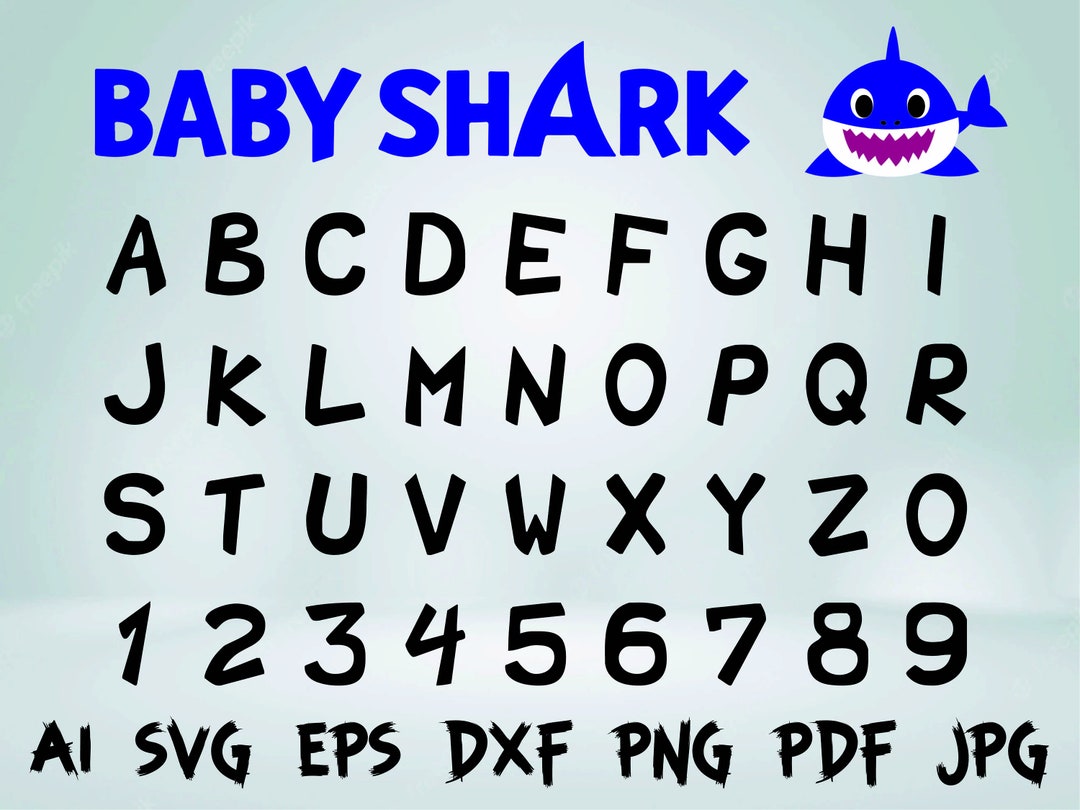 Baby Shark Alphabet Svg Font Ttf Instant Download - Etsy UK