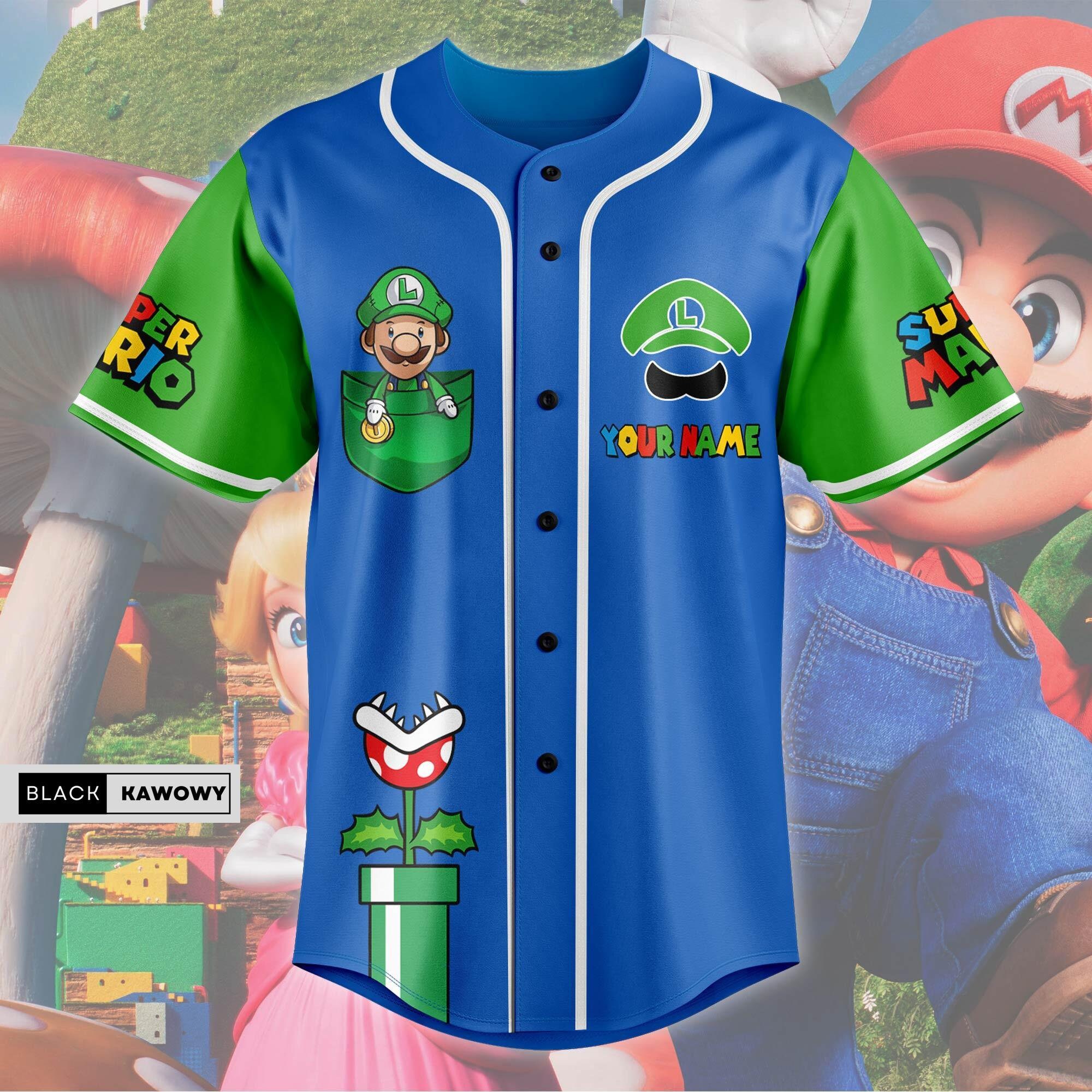 Christmas Luigi Jersey Shirt Custom Super Mario Baseball - Etsy