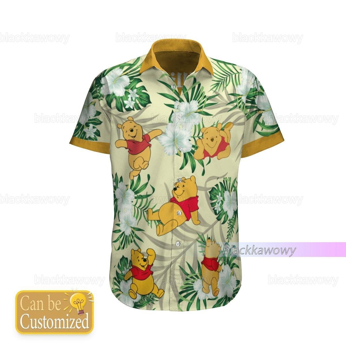 Pooh Hawaiian Shirt, Custom Pooh Button Shirt, Winnie The Pooh Shirt ...