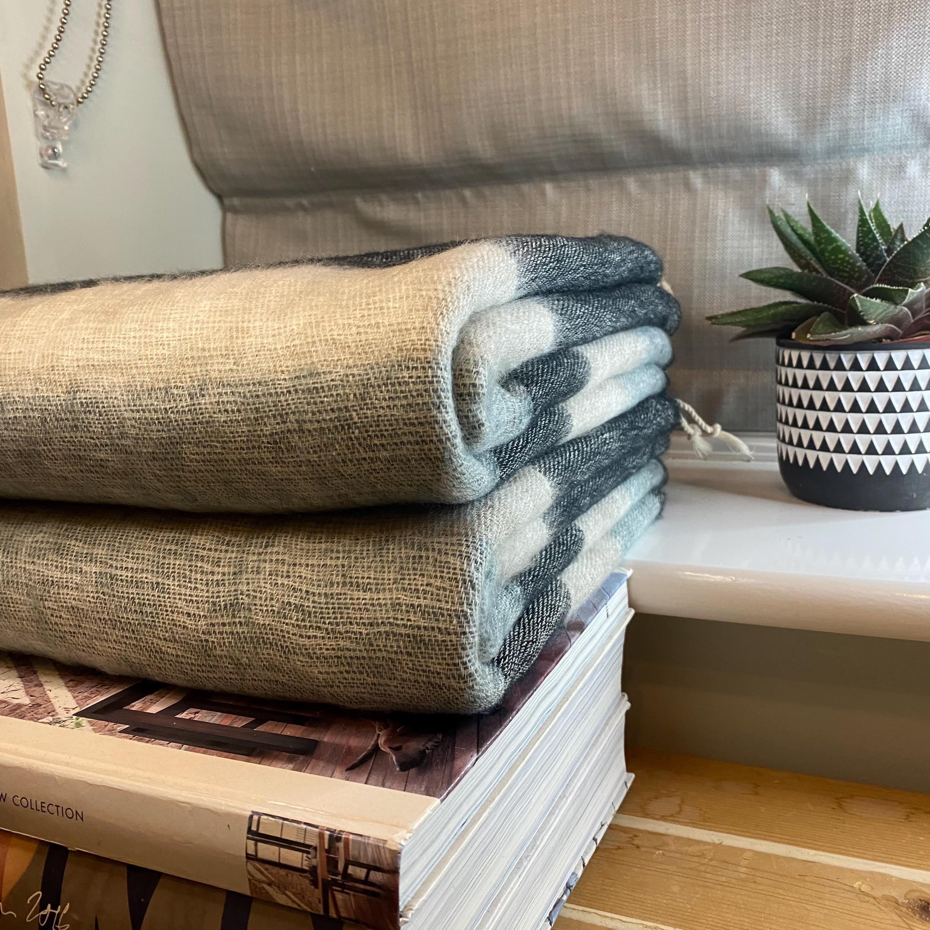 Yak Wool Throw Blanket/ YAK WOOL Camping Wrap/ Living Room /sofa Throw ...