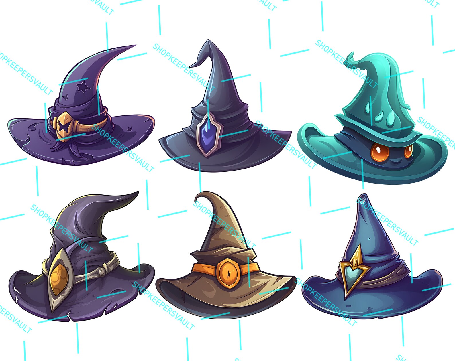 Mage/witch Hats Clipart, Commercial Use, Illustration Wizard Hat PNG ...