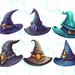 Mage/witch Hats Clipart, Commercial Use, Illustration Wizard Hat PNG ...