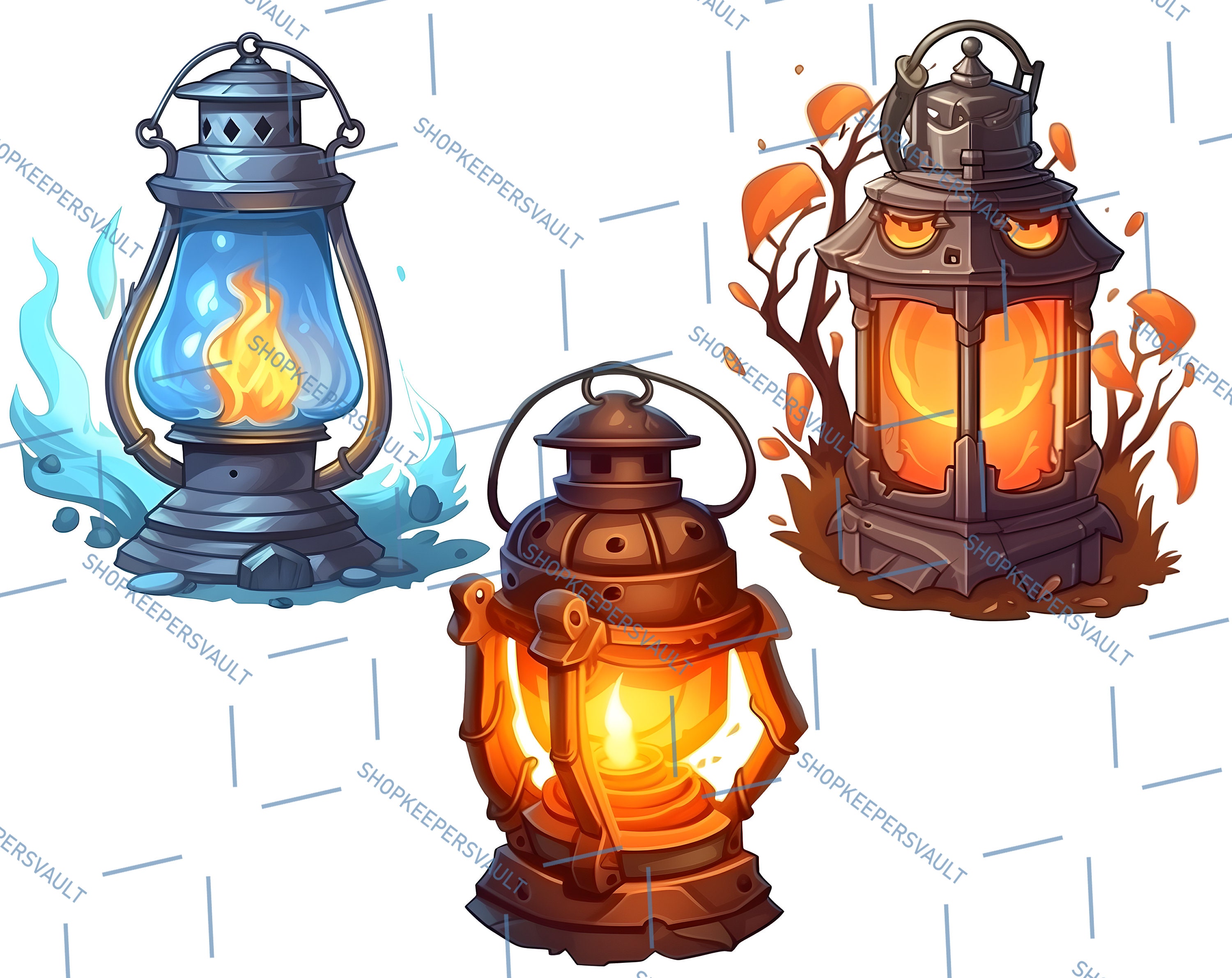 Fantasy Lantern Clipart, Commercial Use, Fantasy Lanterns Illustration ...