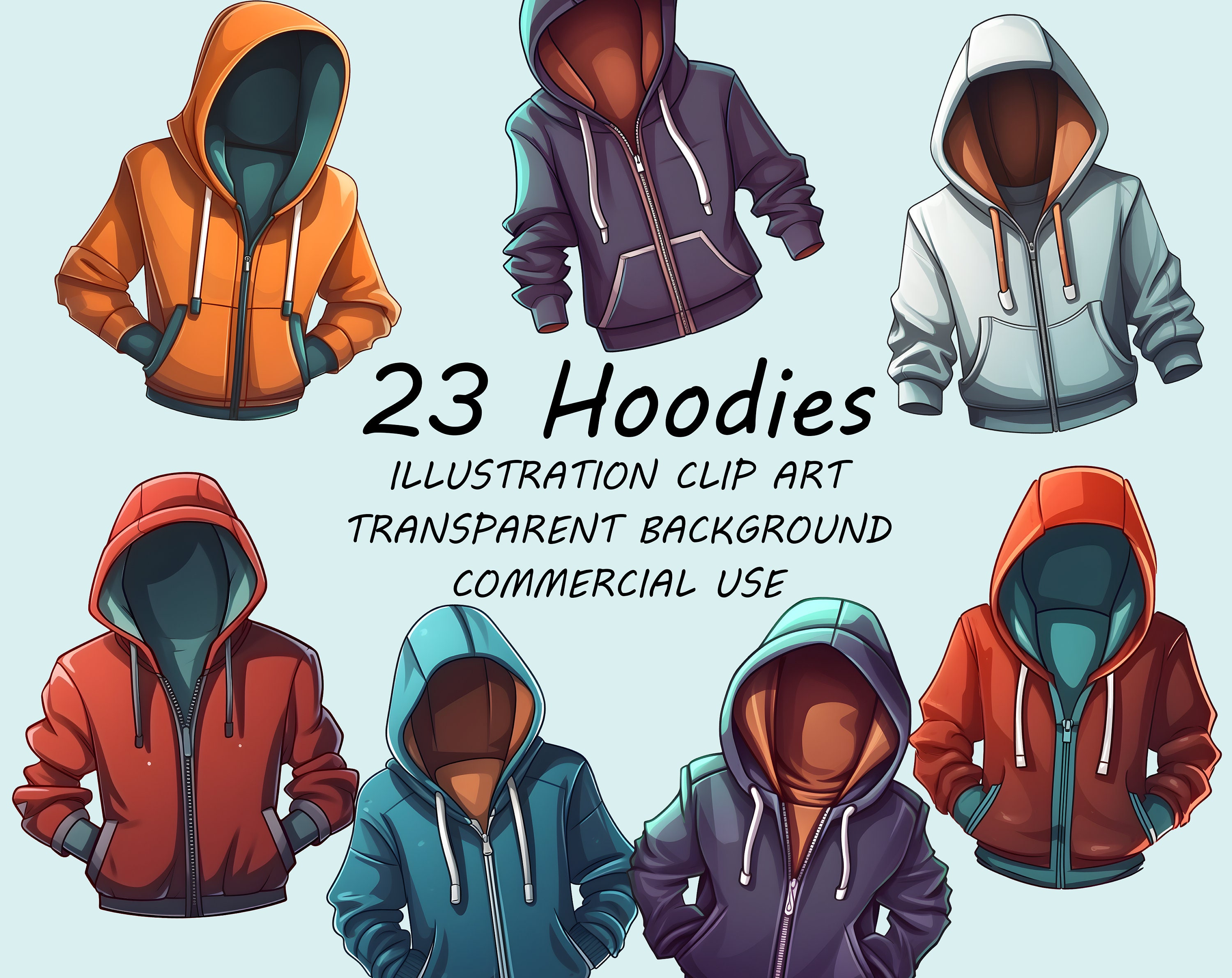 Hoodie Clipart, Commercial Use, Illustration Hoodies PNG, Scrapbooking ...