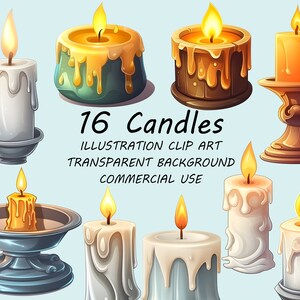 Candle Clipart, Commercial Use, Illustration Candles PNG, Scrapbooking ...