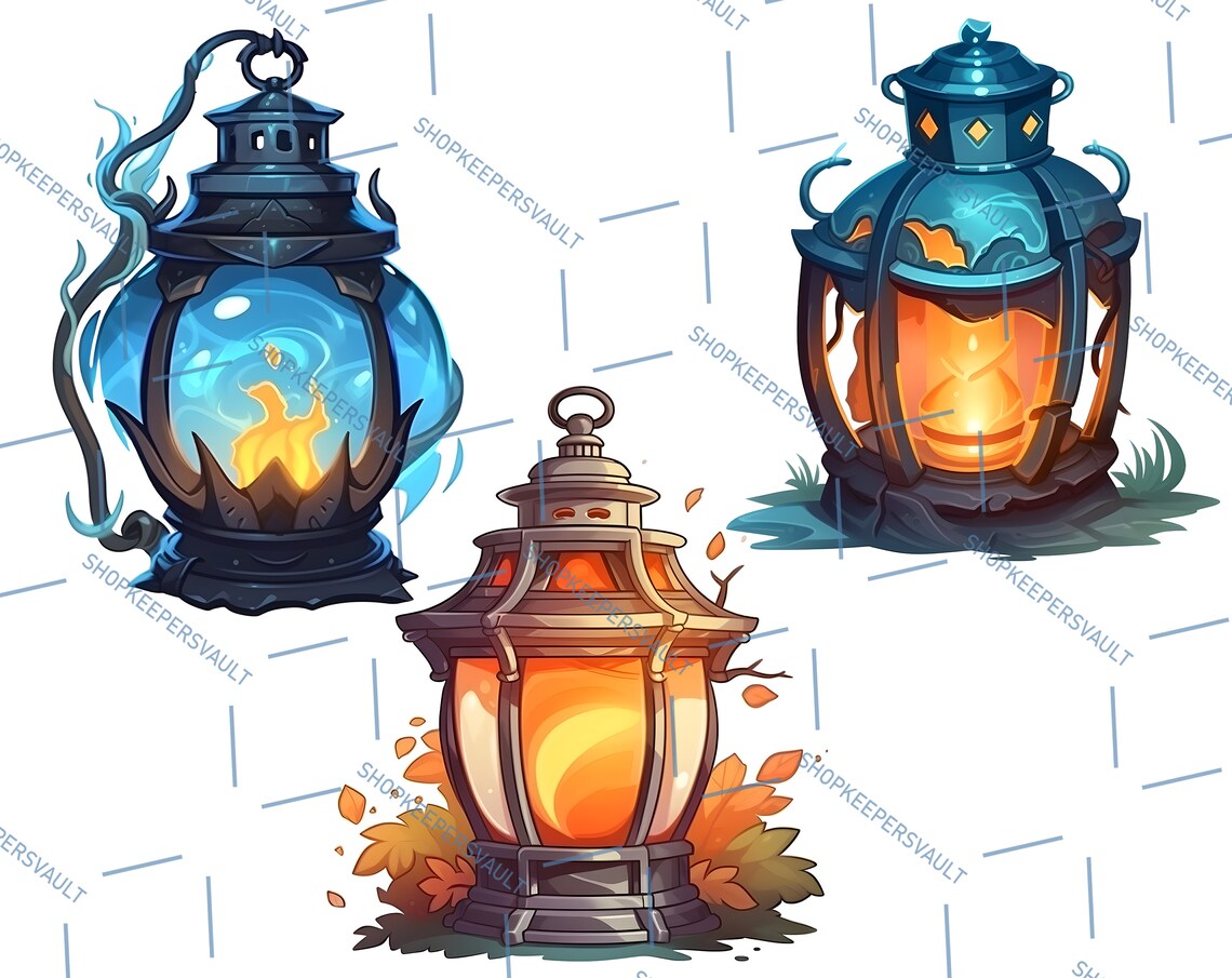 Fantasy Lantern Clipart, Commercial Use, Fantasy Lanterns Illustration ...