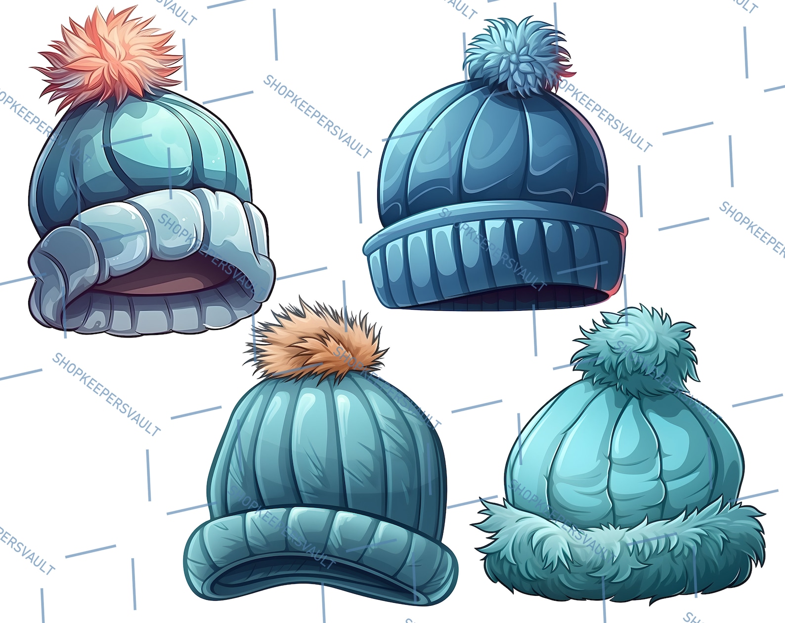 Winter Hat Clipart, Commercial Use, Illustration Beanie PNG, Winter ...