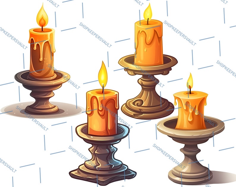 Candle Clipart, Commercial Use, Illustration Candles PNG, Scrapbooking ...