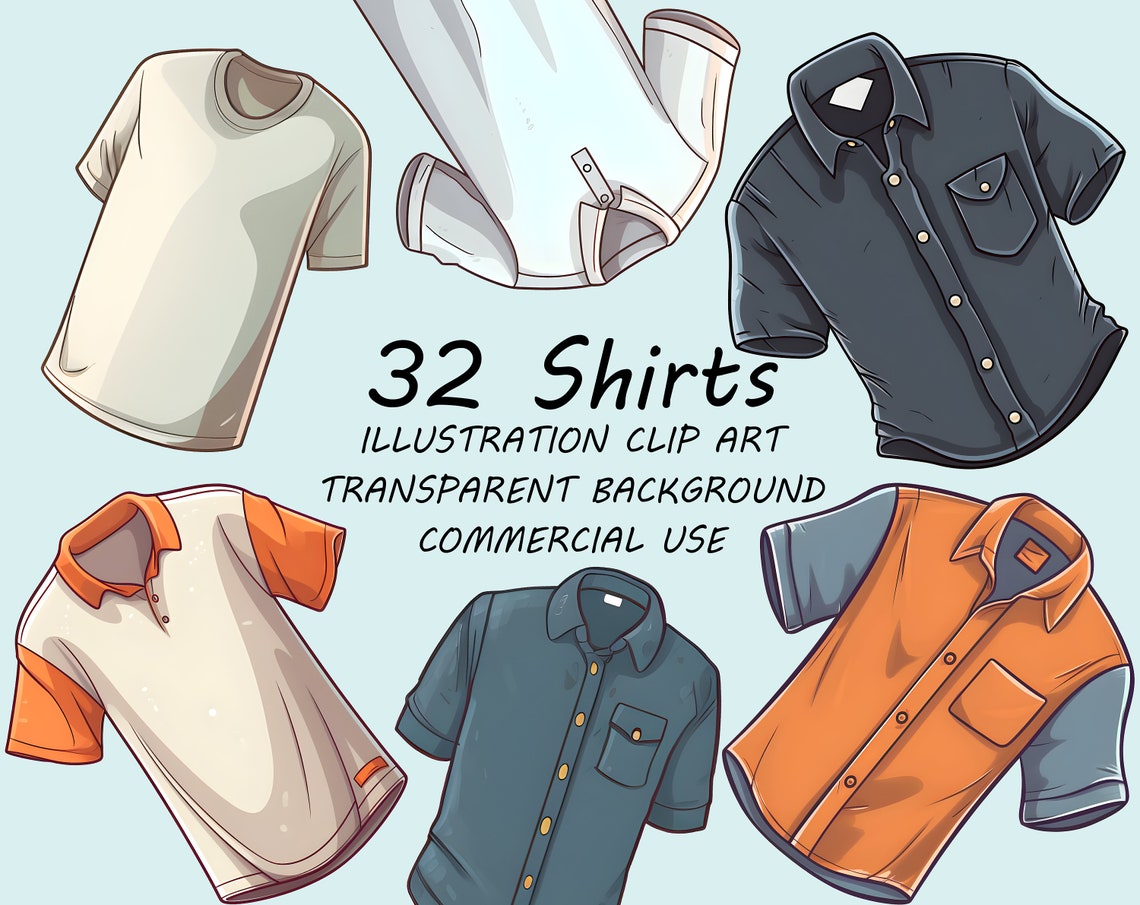 Shirt Clipart Commercial Use Illustration Shirt PNG Shirts - Etsy