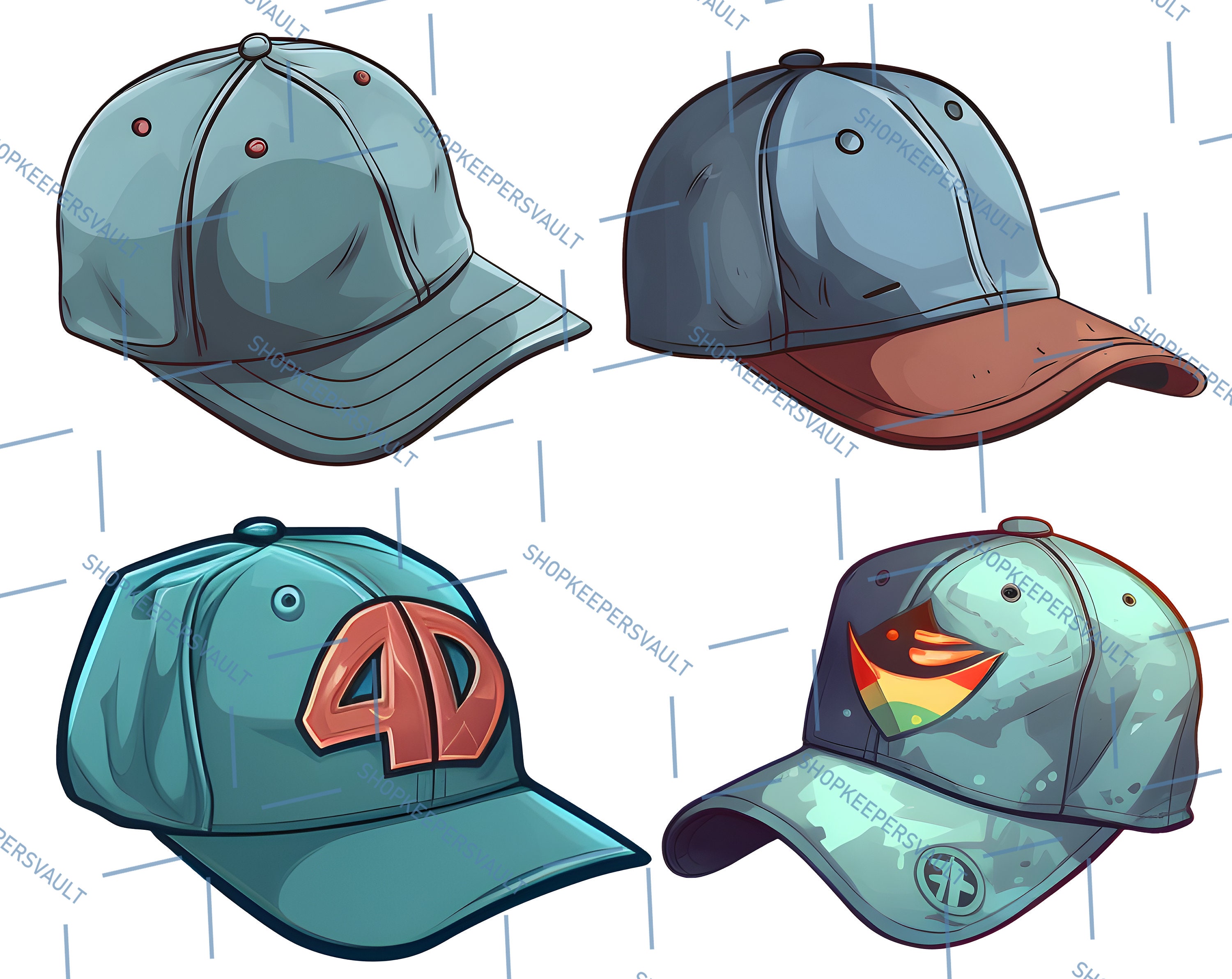 Baseball Hat Clipart, Commercial Use, Illustration Baseball Cap PNG ...