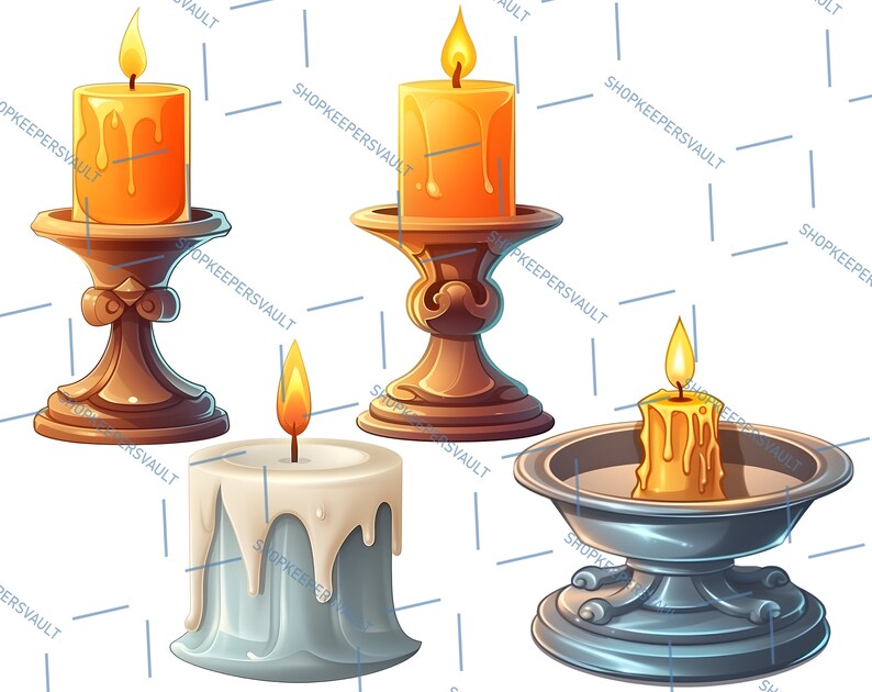 Candle Clipart, Commercial Use, Illustration Candles PNG, Scrapbooking ...
