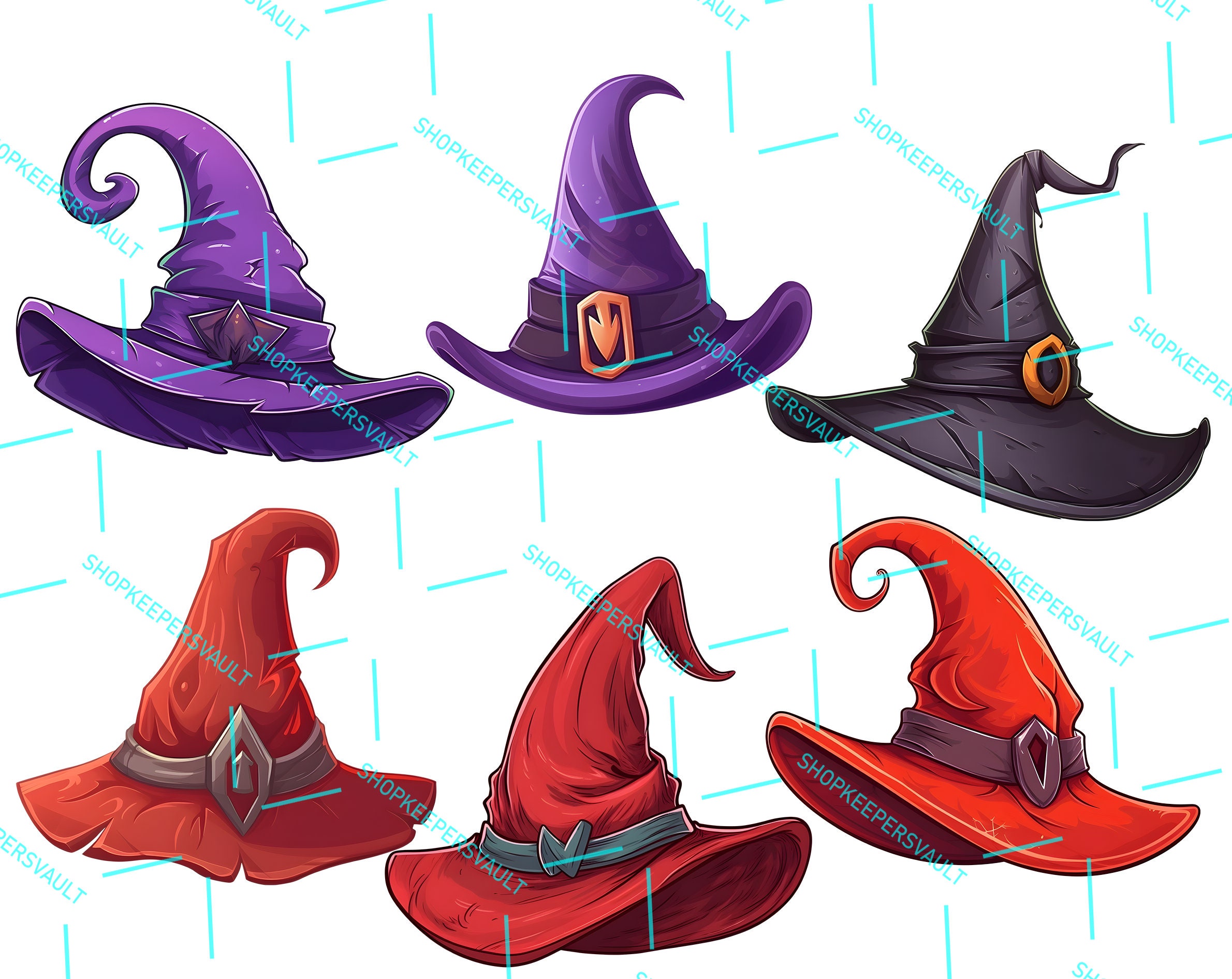 Mage/witch Hats Clipart, Commercial Use, Illustration Wizard Hat PNG ...