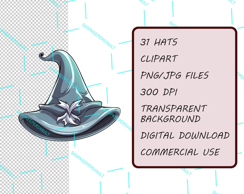 Mage/witch Hats Clipart, Commercial Use, Illustration Wizard Hat PNG ...