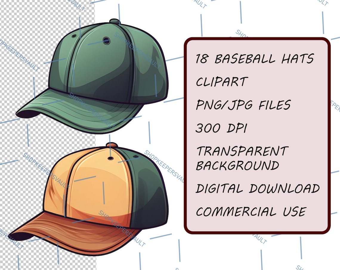 Baseball Hat Clipart, Commercial Use, Illustration Baseball Cap PNG ...