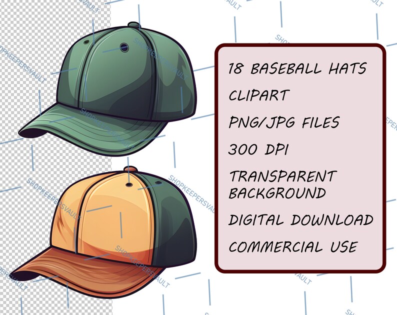 Baseball Hat Clipart, Commercial Use, Illustration Baseball Cap PNG ...