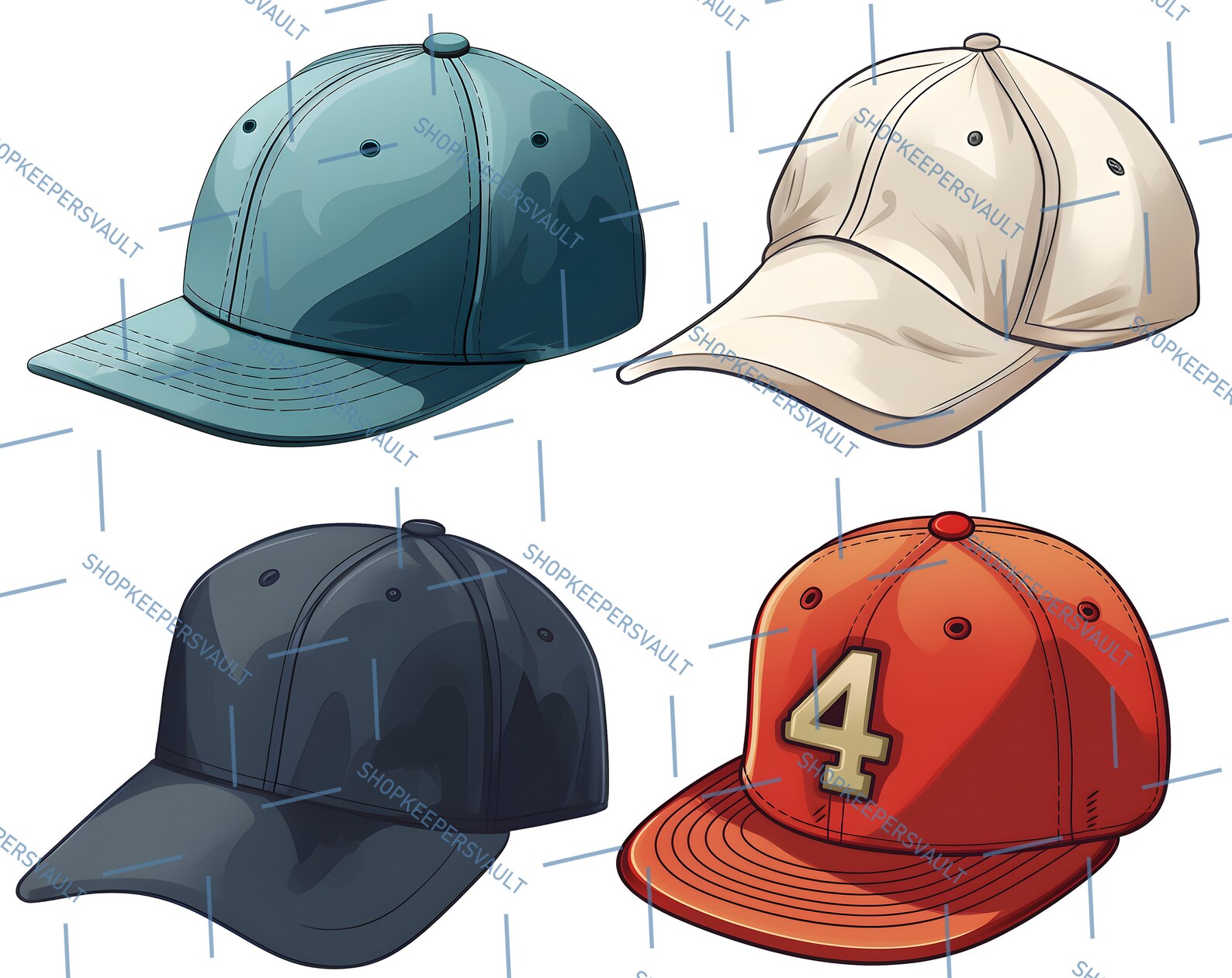 Baseball Hat Clipart, Commercial Use, Illustration Baseball Cap PNG ...