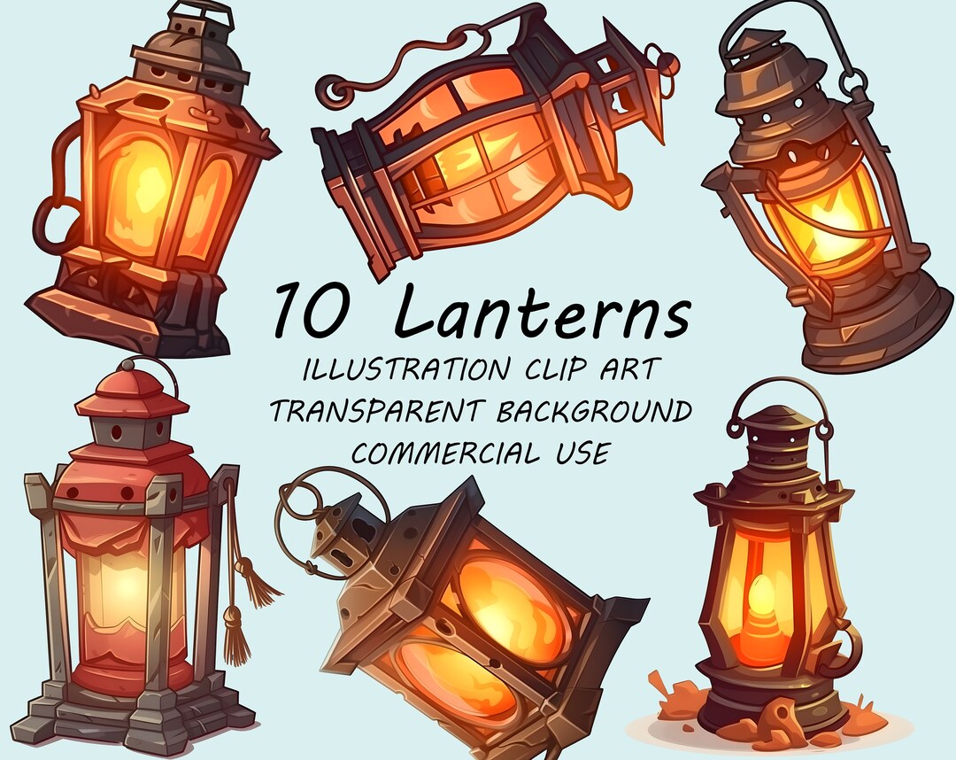 Lantern Clipart, Commercial Use, Lanterns Illustration PNG, Scrapbooking,rpg Game Art, Game Icon ...