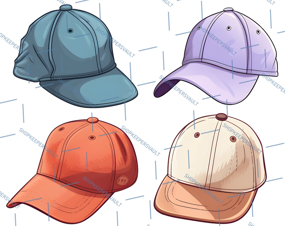 Baseball Hat Clipart, Commercial Use, Illustration Baseball Cap PNG ...