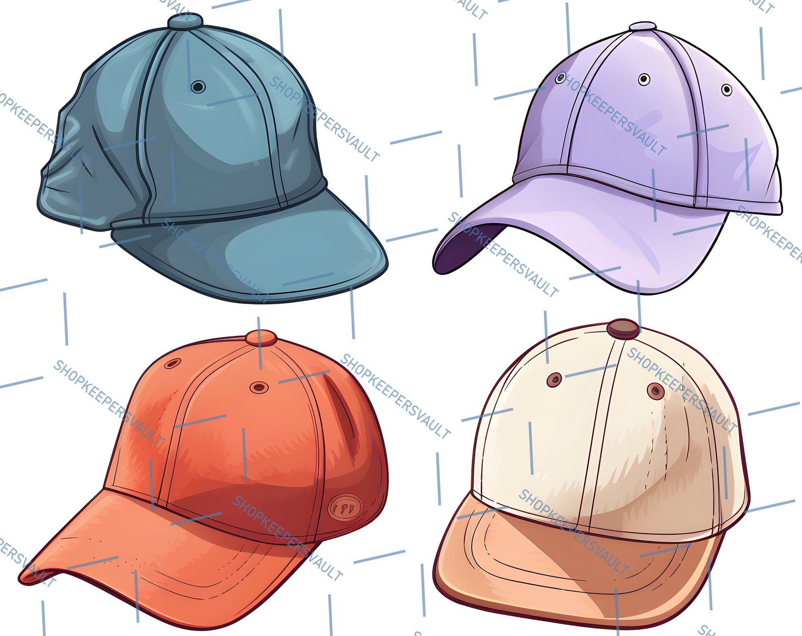 Baseball Hat Clipart, Commercial Use, Illustration Baseball Cap PNG ...