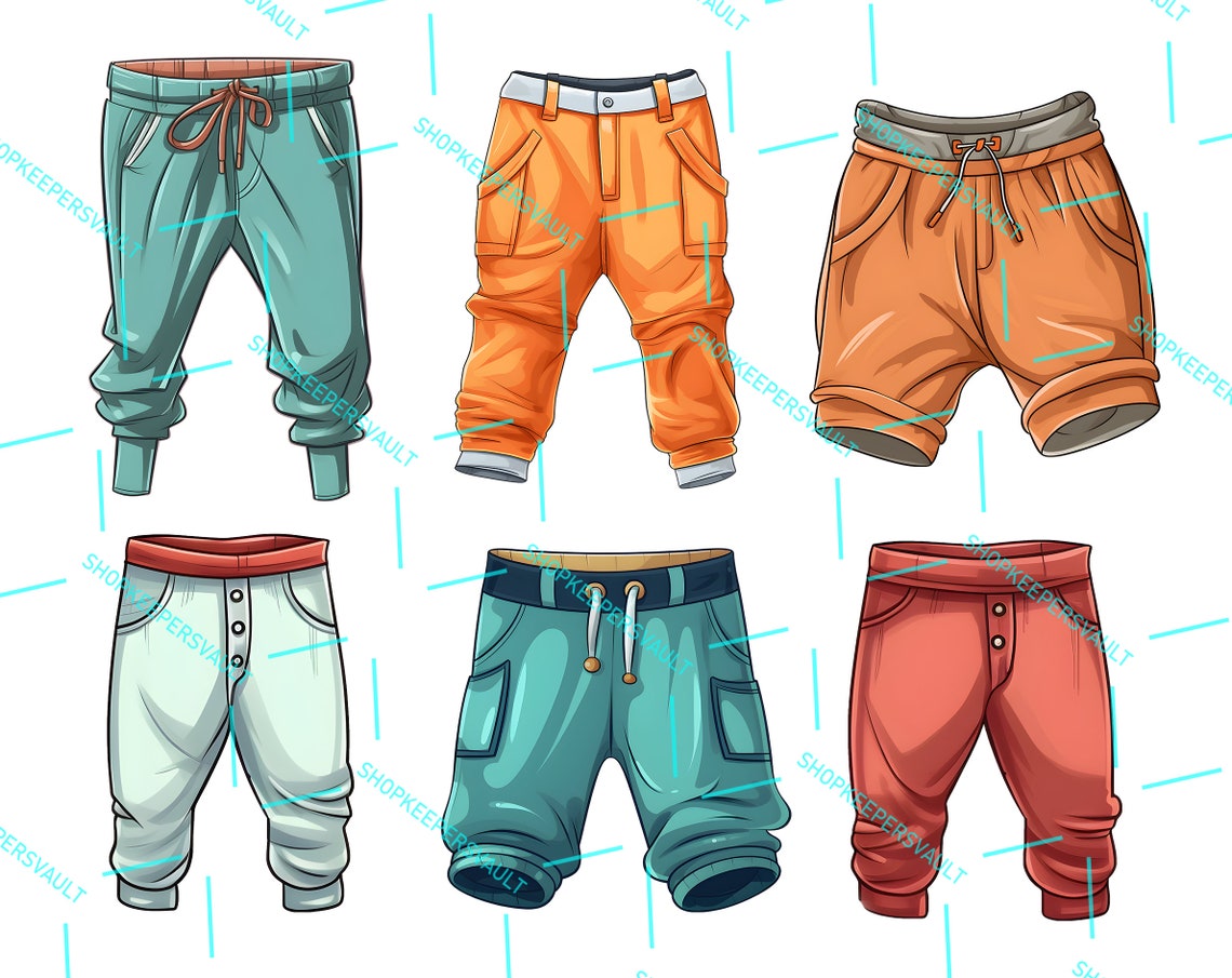 Pants Clipart, Commercial Use, Illustration Shorts PNG, Pants Painting ...