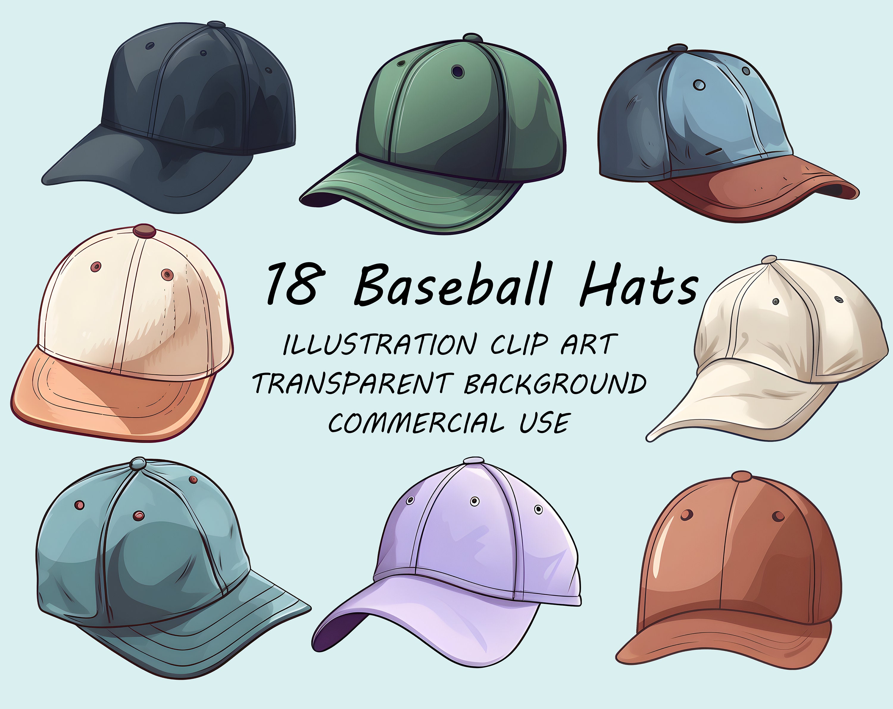 Baseball Hat Clipart, Commercial Use, Illustration Baseball Cap PNG ...