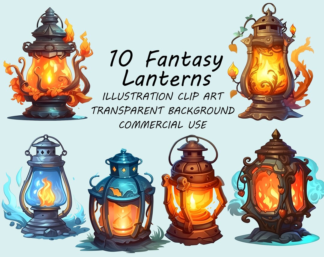 Fantasy Lantern Clipart, Commercial Use, Fantasy Lanterns Illustration ...