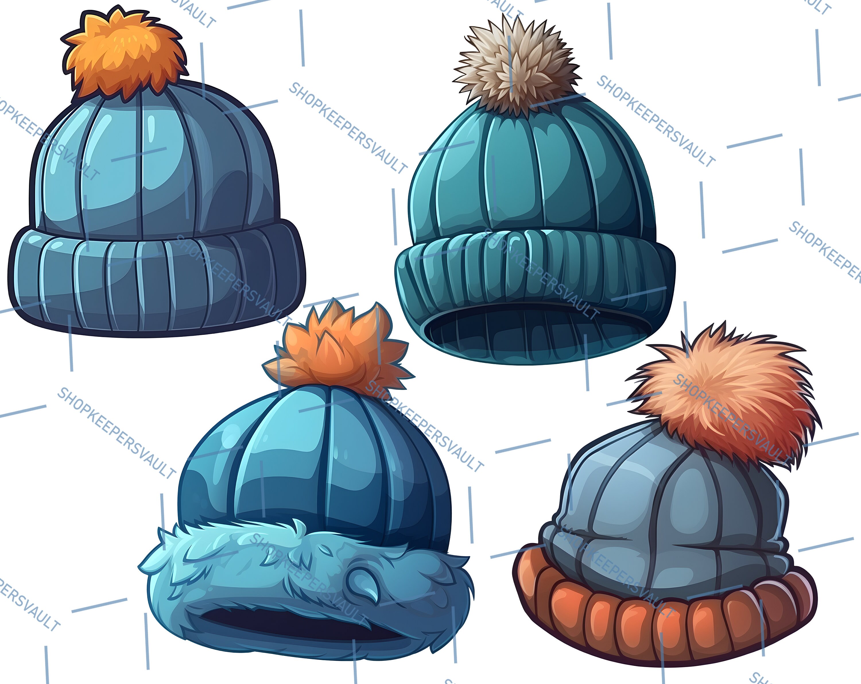 Winter Hat Clipart, Commercial Use, Illustration Beanie PNG, Winter ...