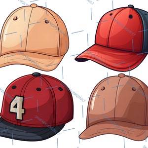 Baseball Hat Clipart, Commercial Use, Illustration Baseball Cap PNG ...