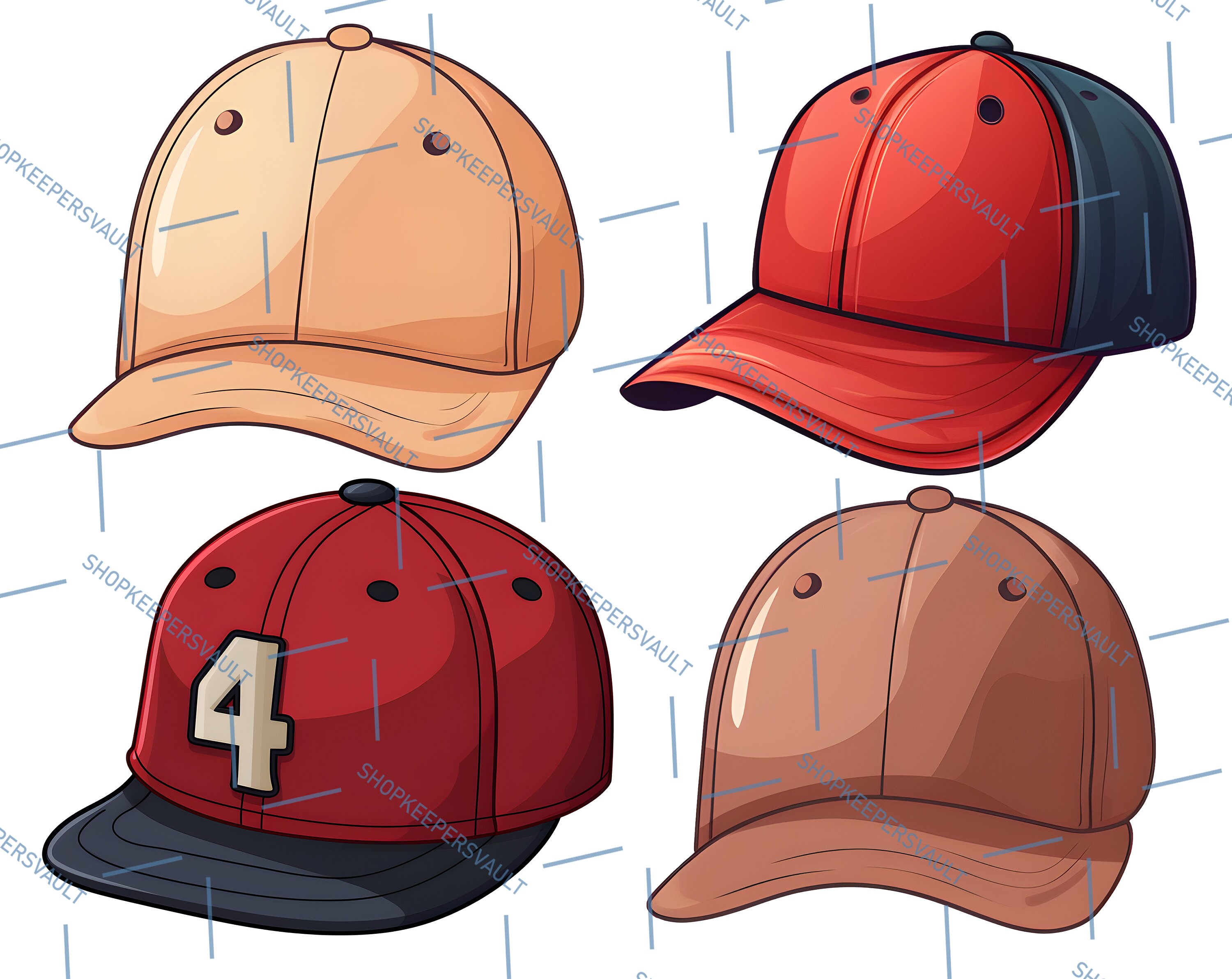 Baseball Hat Clipart, Commercial Use, Illustration Baseball Cap PNG ...