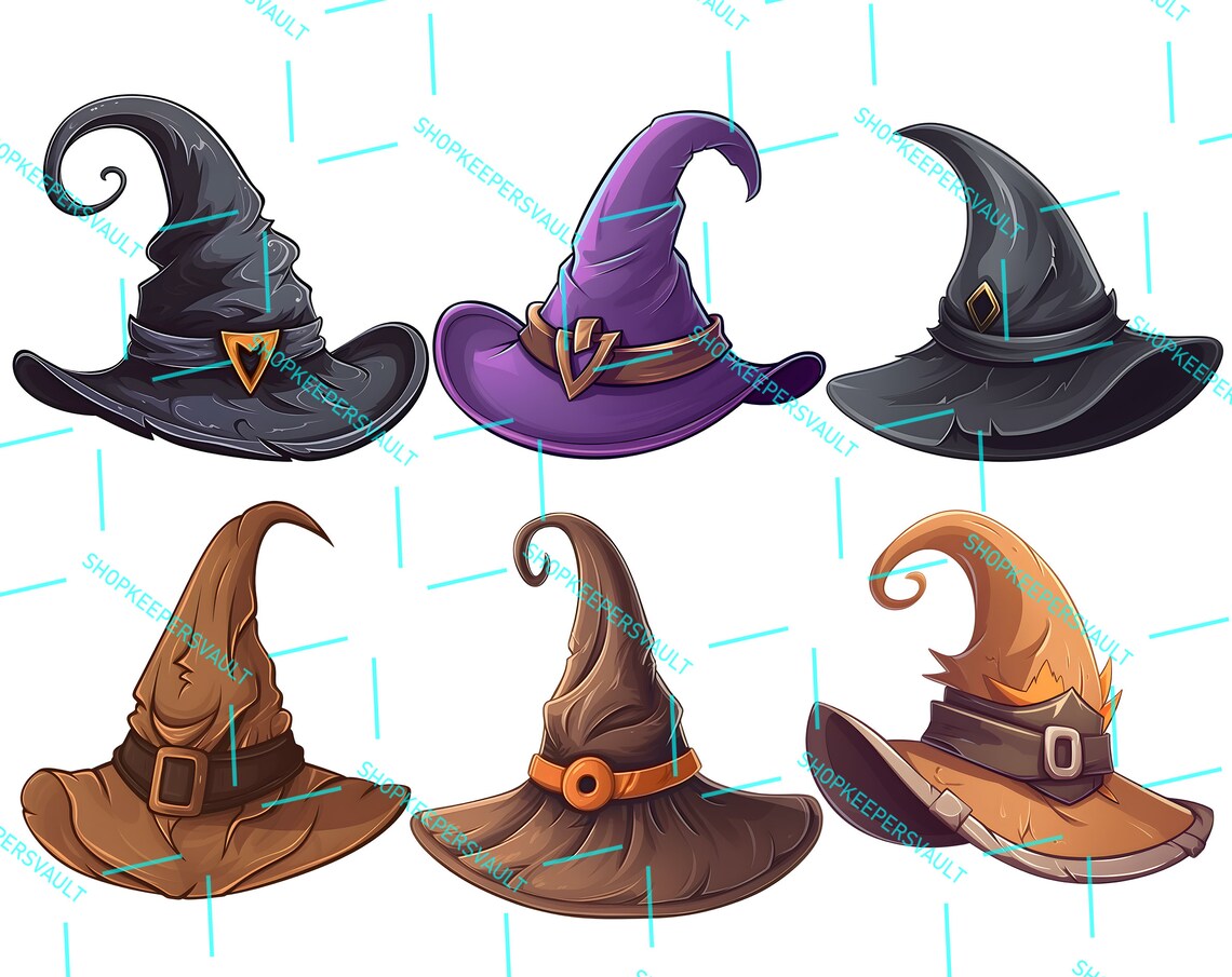 Mage/witch Hats Clipart, Commercial Use, Illustration Wizard Hat PNG ...
