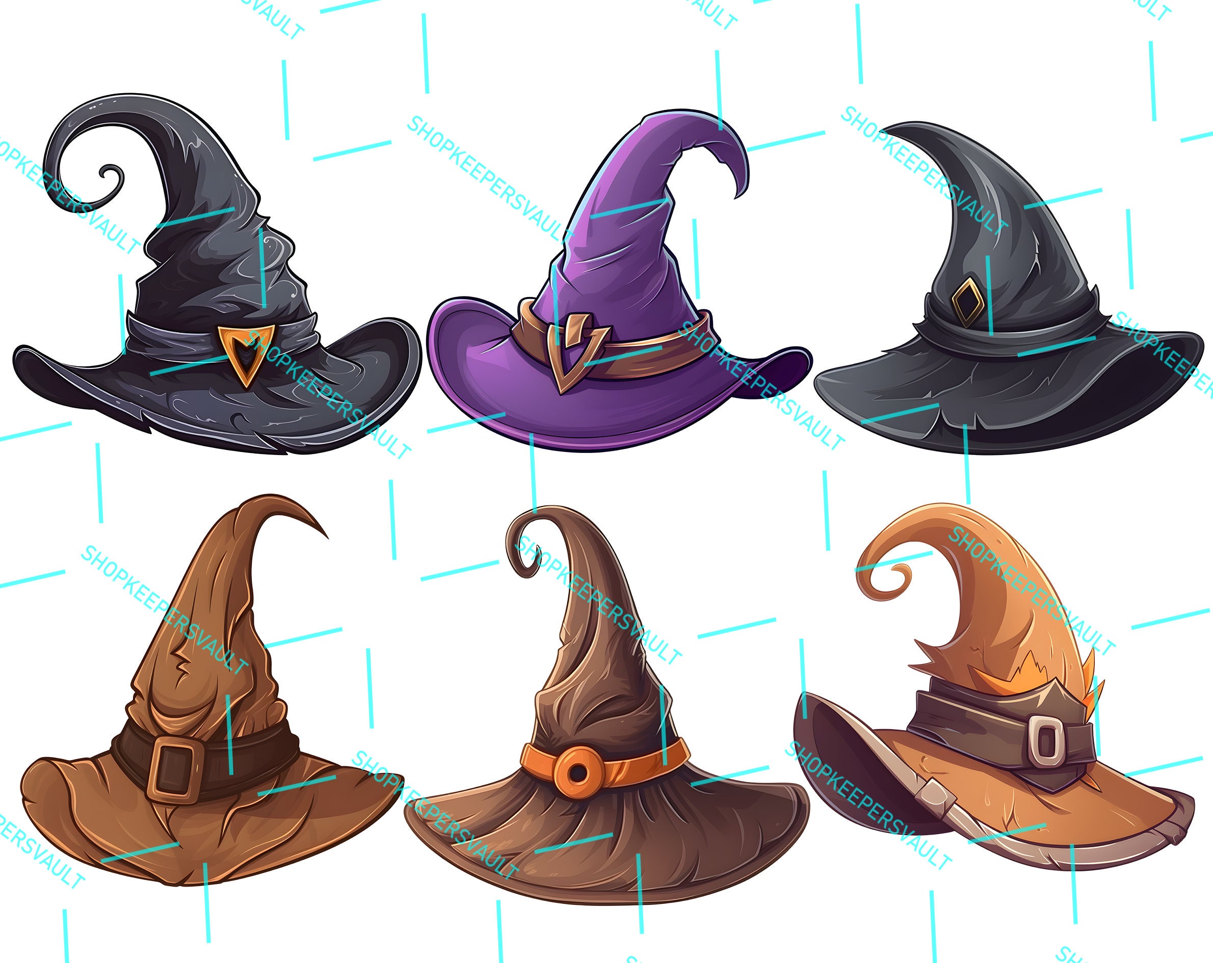 Mage/witch Hats Clipart, Commercial Use, Illustration Wizard Hat PNG ...